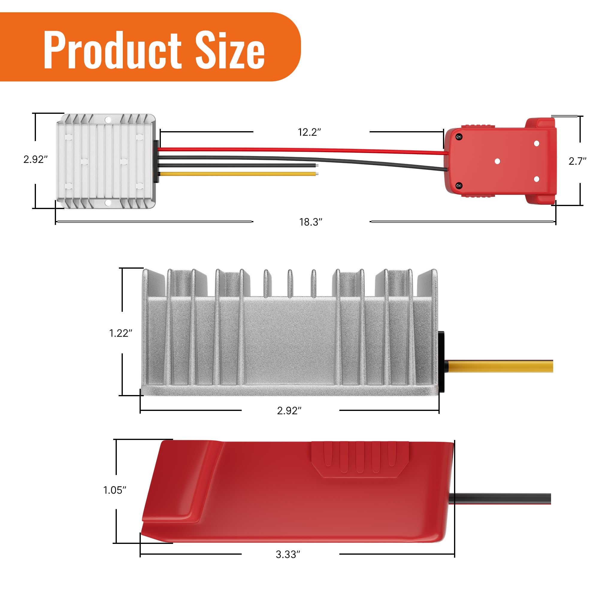 Snapklik.com : Step Down Converter 18V To 12V For Milwaukee M18 Power ...