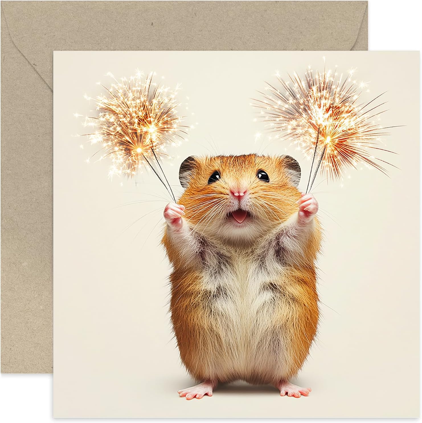 Funny Well Done Cards for Women and Men - Hamster With Sparklers ...