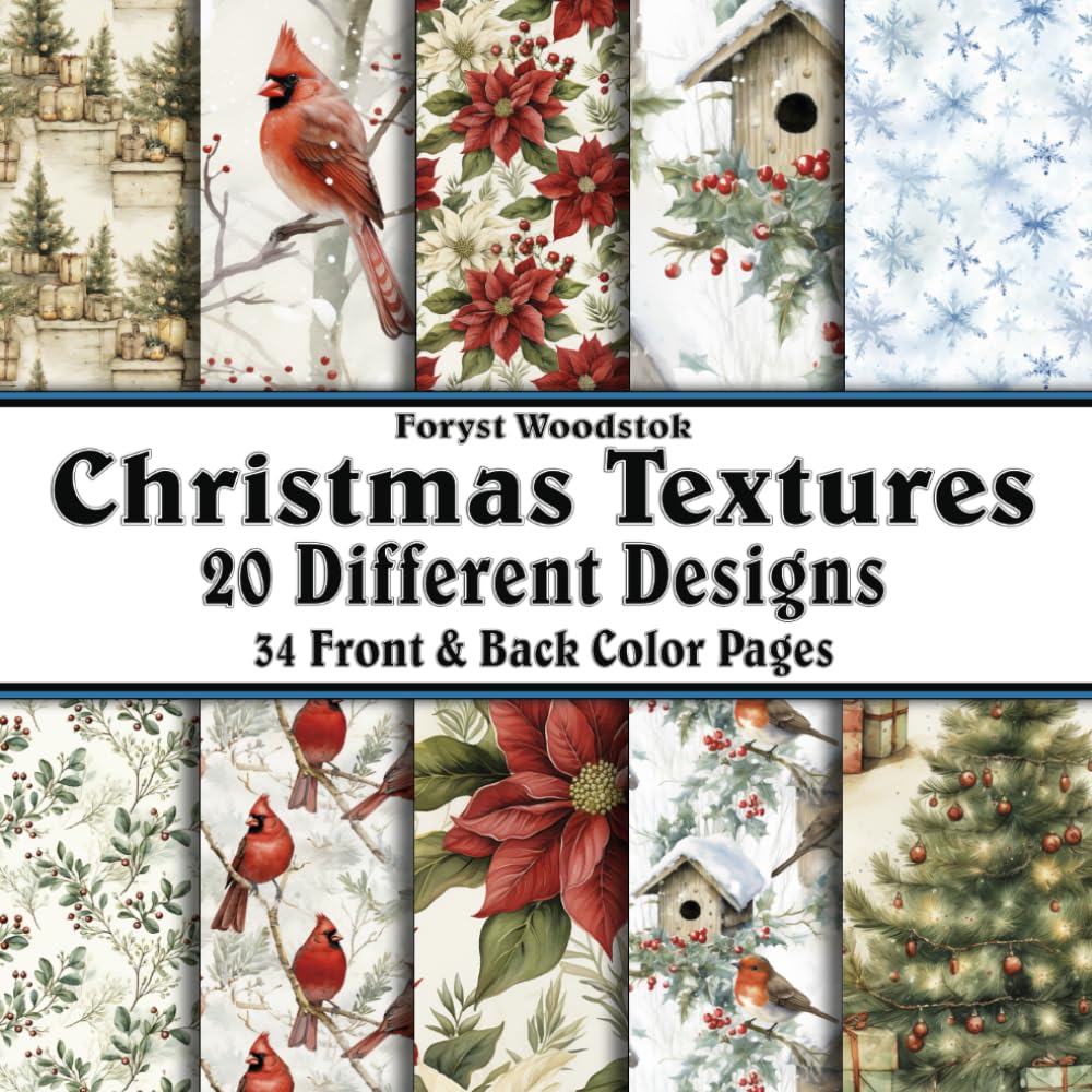Scrapbook Paper - 34 Front and Back Full Color Sheets: Christmas ...