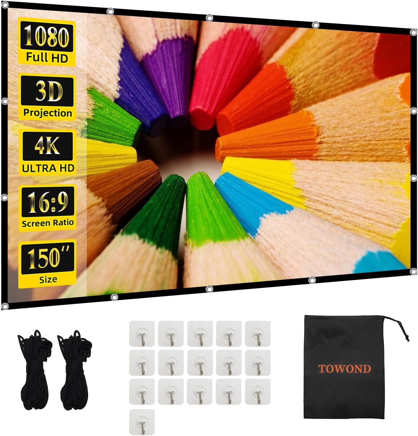 Amazon.com: GHKJOK 200 inch Projector Screen, Large Projector Screen ...