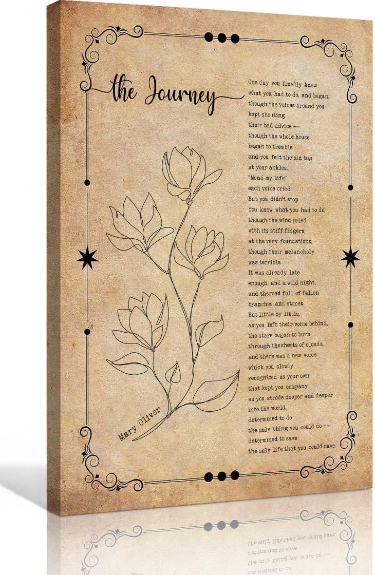 Amazon.com: The Journey By Mary Oliver Poem Wall Art Vintage Poetry ...