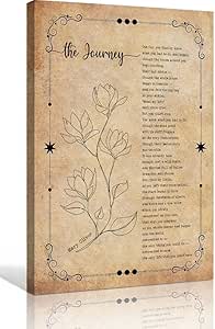 Amazon.com: The Journey By Mary Oliver Poem Wall Art Vintage Poetry ...