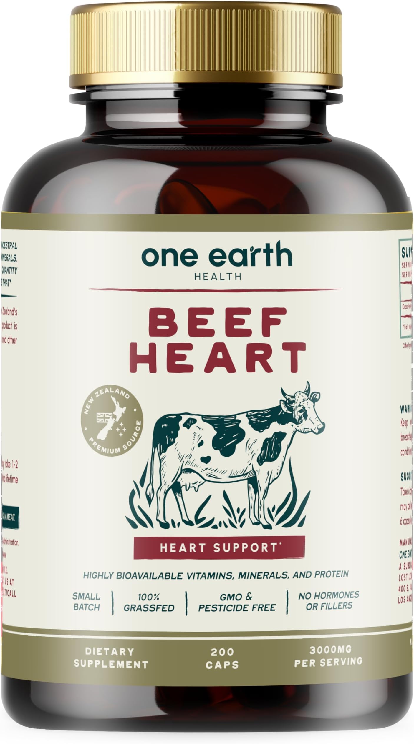 Amazon.com: Carlyle Grass Fed Beef Heart Supplement | 3200mg | 200 ...