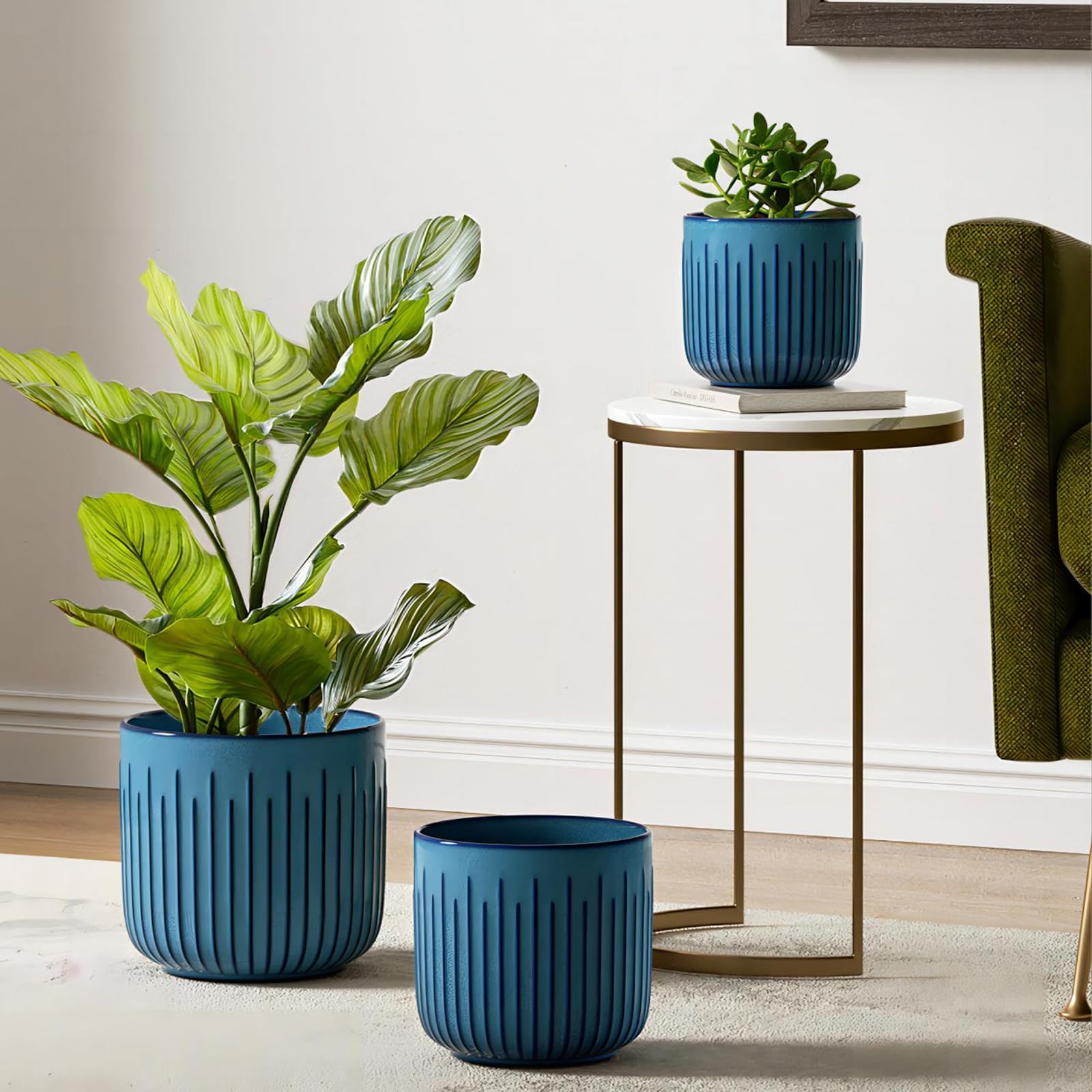 Amazon.com: Nattol Ceramic Flower Pots, Ceramic Planters with Drainage ...