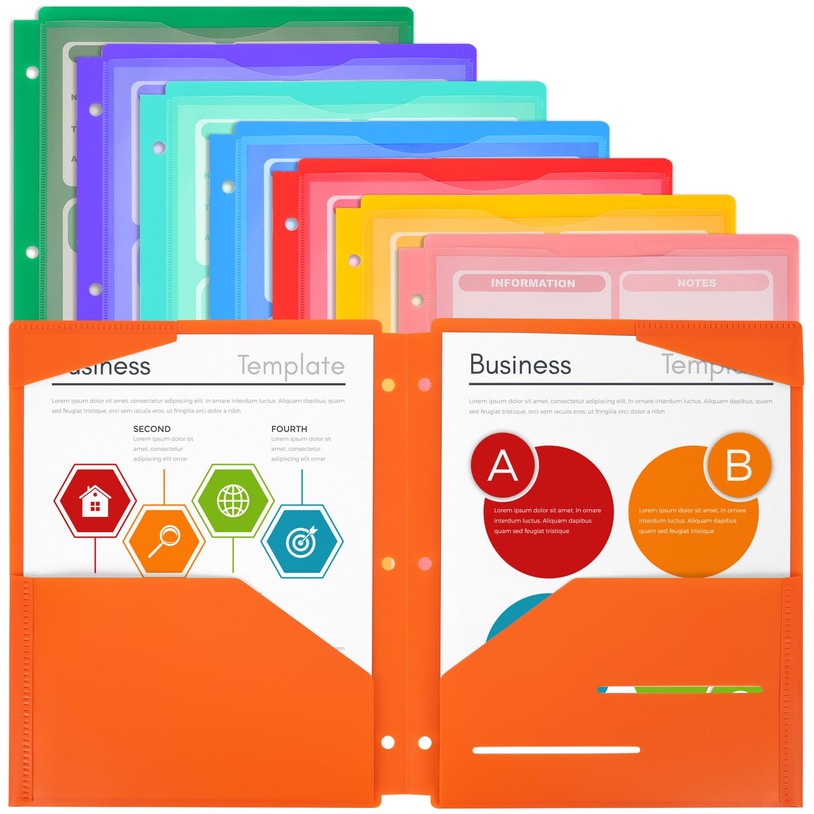 Snapklik.com : EOOUT Plastic 3 Hole Punch Folders