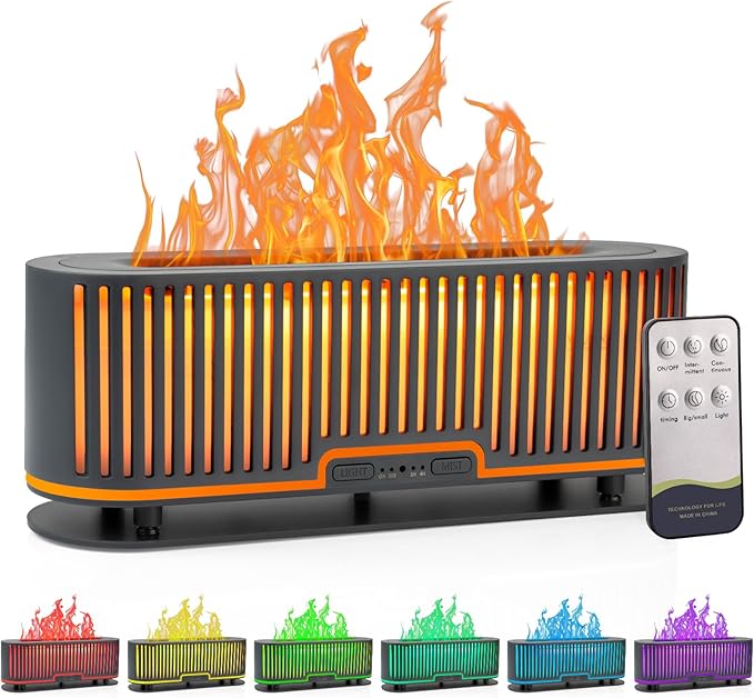 Amazon.com: Rivola Colorful Flame Essential Oil Diffuser, 200ML ...