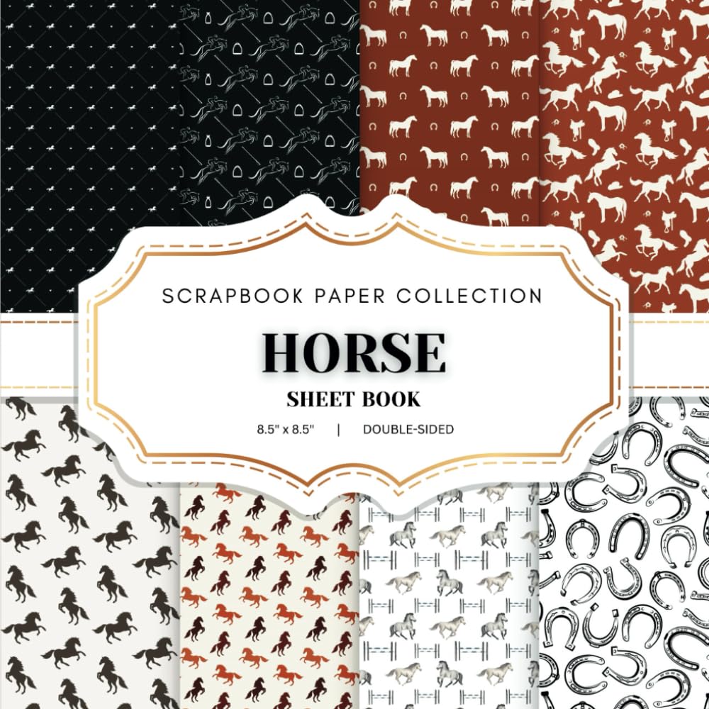 Horse Scrapbook Paper Collection: 20 Horse Patterned Double-sided ...