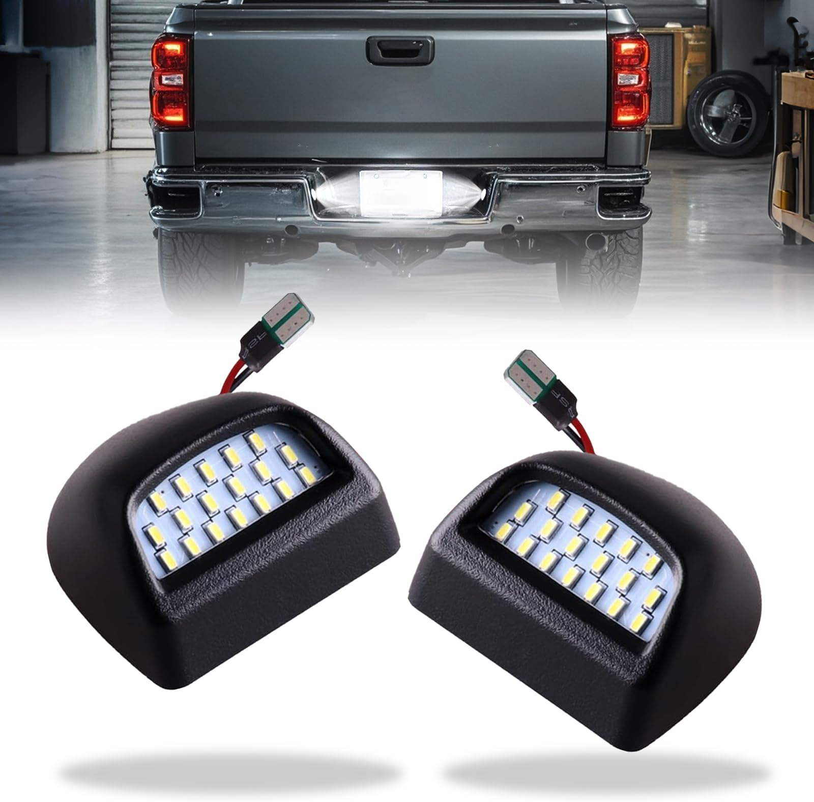 Amazon.com: Nrgedzam Full LED License Plate Light for Chevy Silverado ...