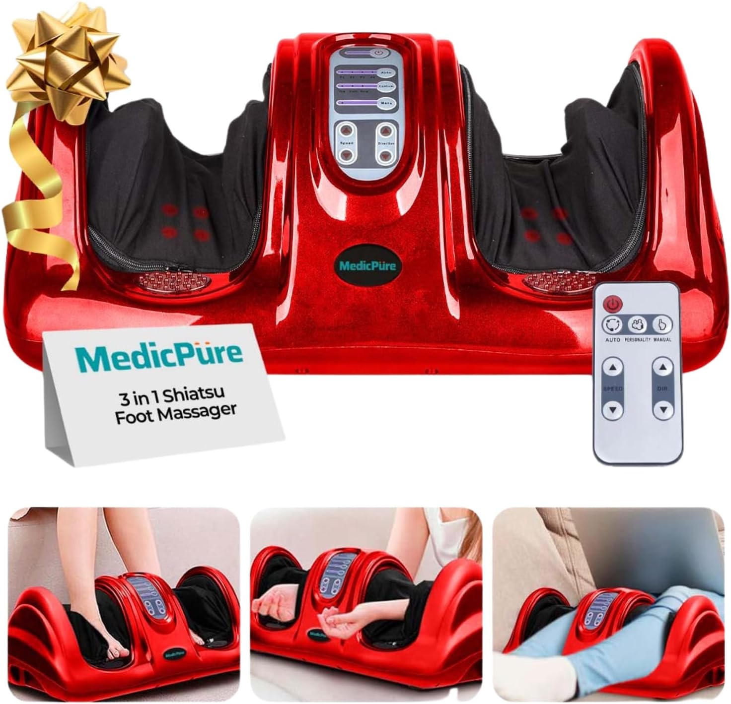 Amazon.com: Medicpure Foot Massager Shiatsu, Electric Leg, Ankle and ...