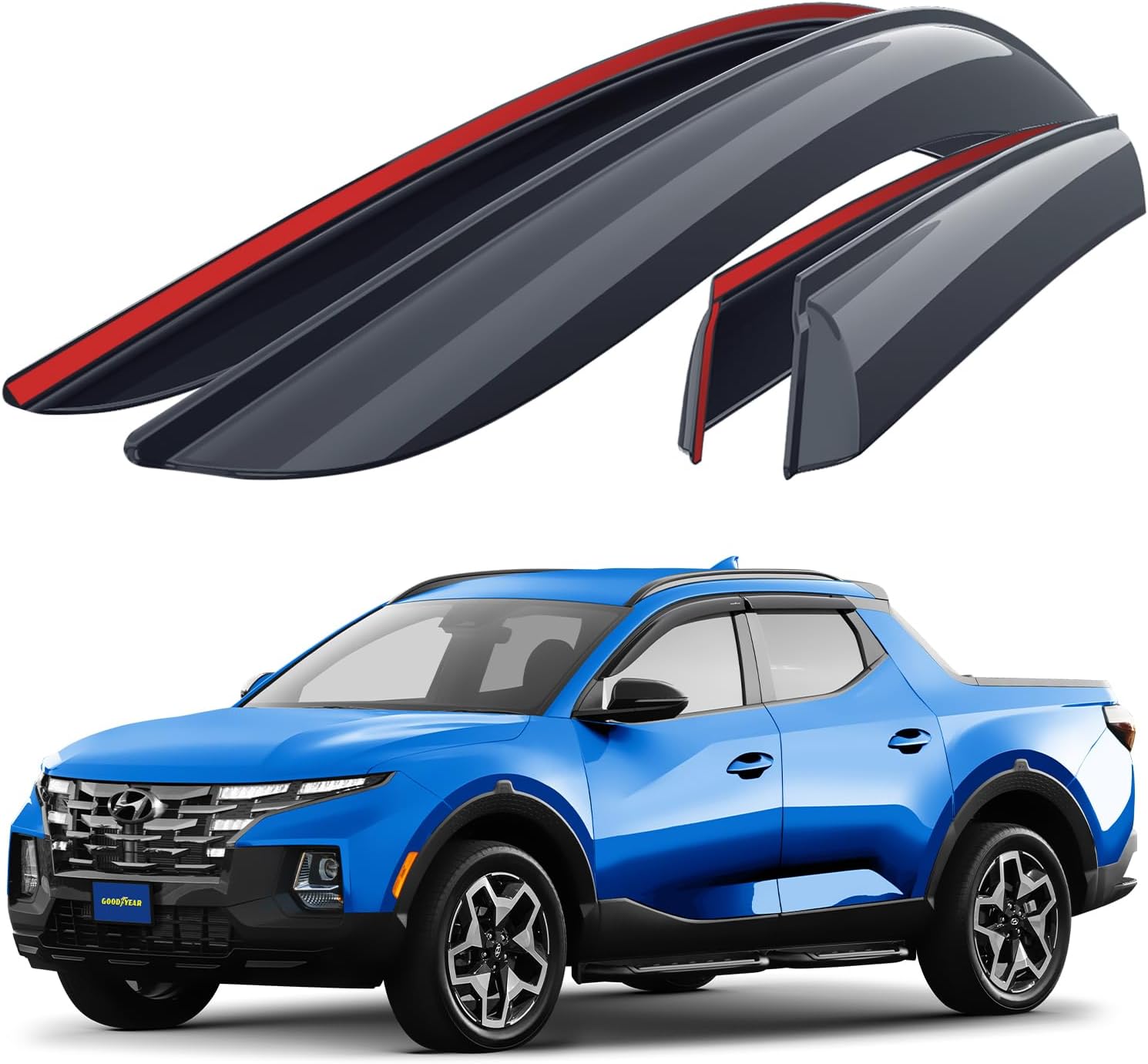Amazon.com: Goodyear Shatterproof Window Deflectors for Hyundai Santa ...