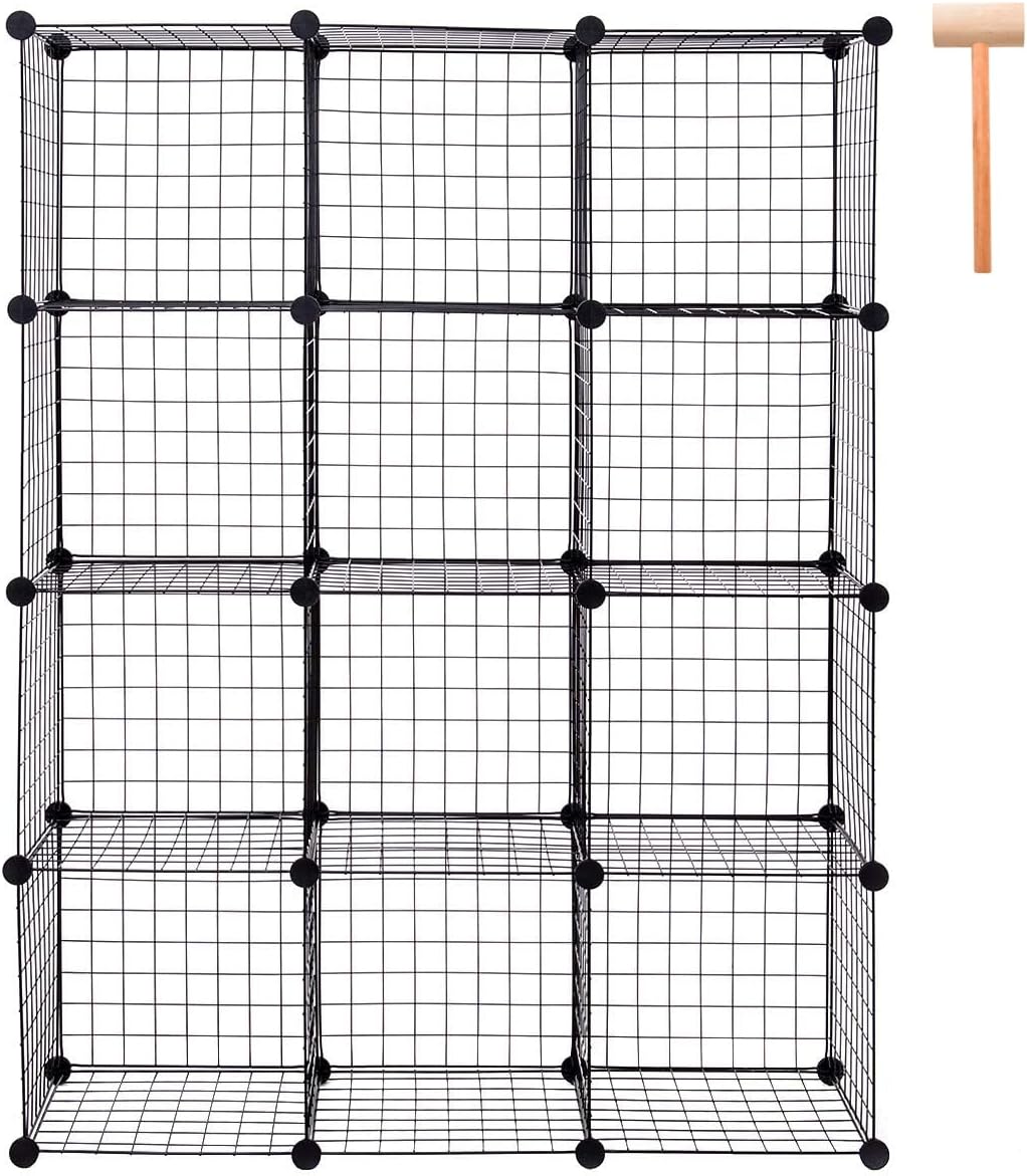 Amazon Basics 6 Cube Interlocking Storage Unit With Metal Wire Mesh, 60 ...