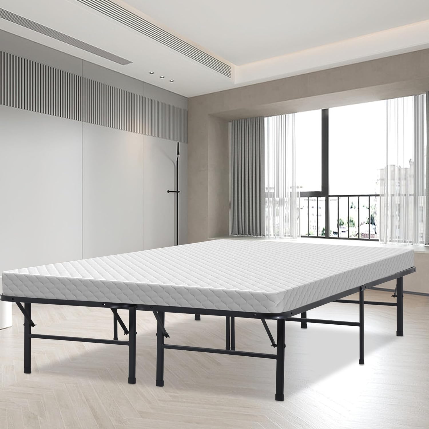 Amazon.com: PayLessHere 14 Inch Metal Bed Frame Folding Bed Frame Heavy ...