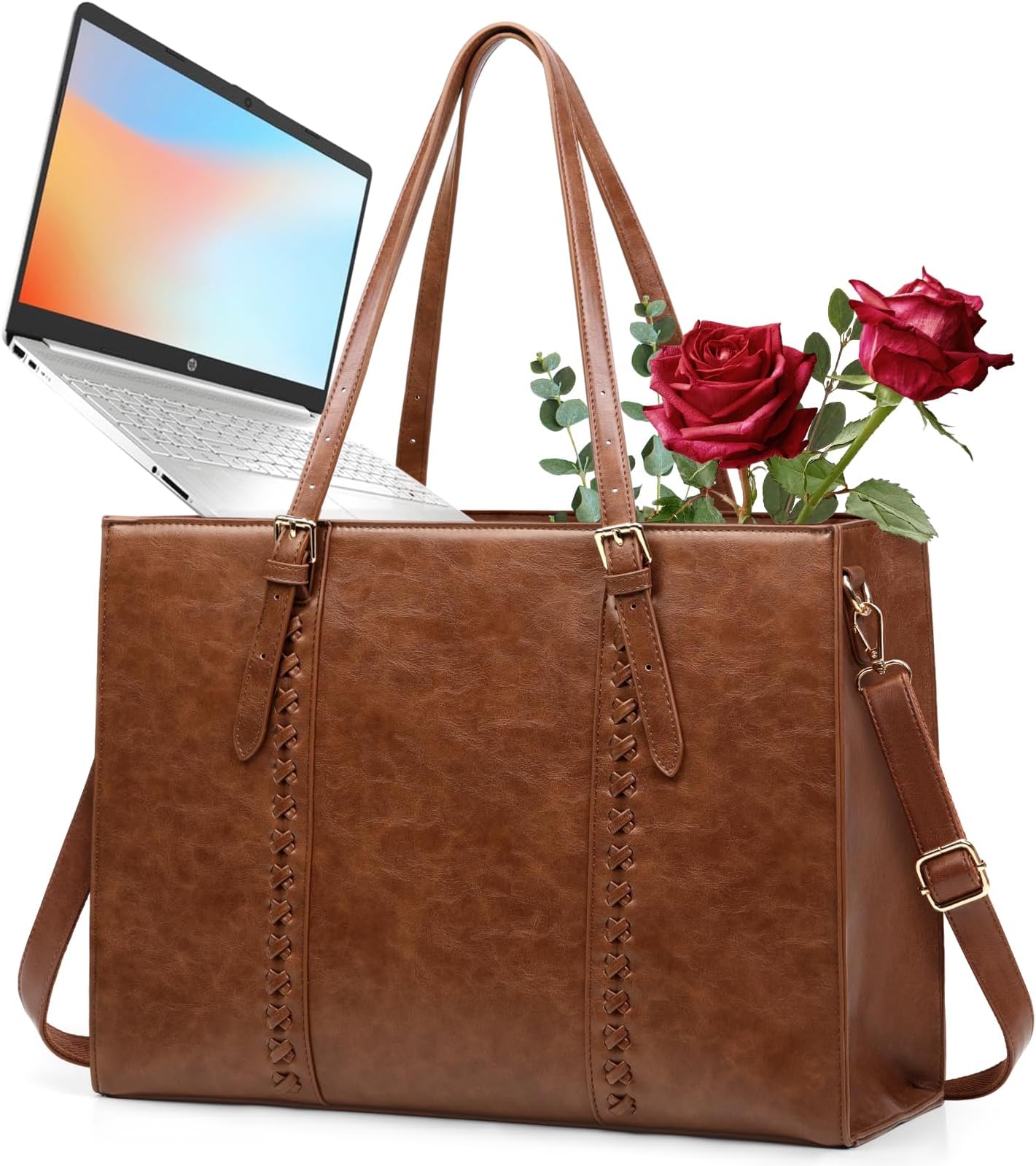 RAINSMORE Laptop Bag for Women 15.6 inch Laptop Tote Bag Waterproof ...