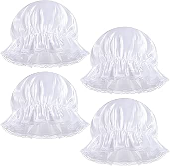 Amazon.com: Coume 4 Pieces Colonial Mob Hats White Granny Costume ...
