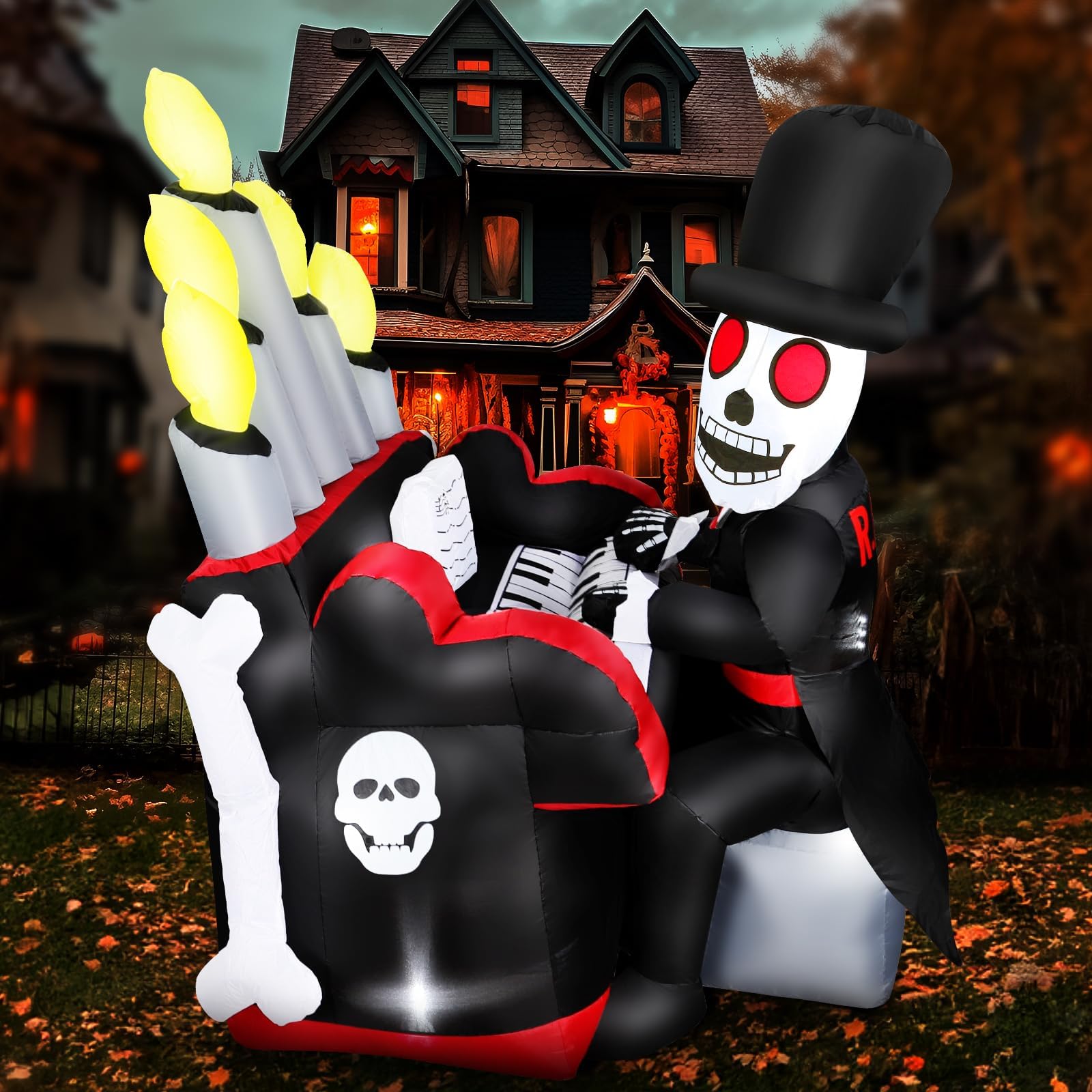Amazon.com: 6FT Halloween Inflatable Outdoor Decorations Skeleton ...