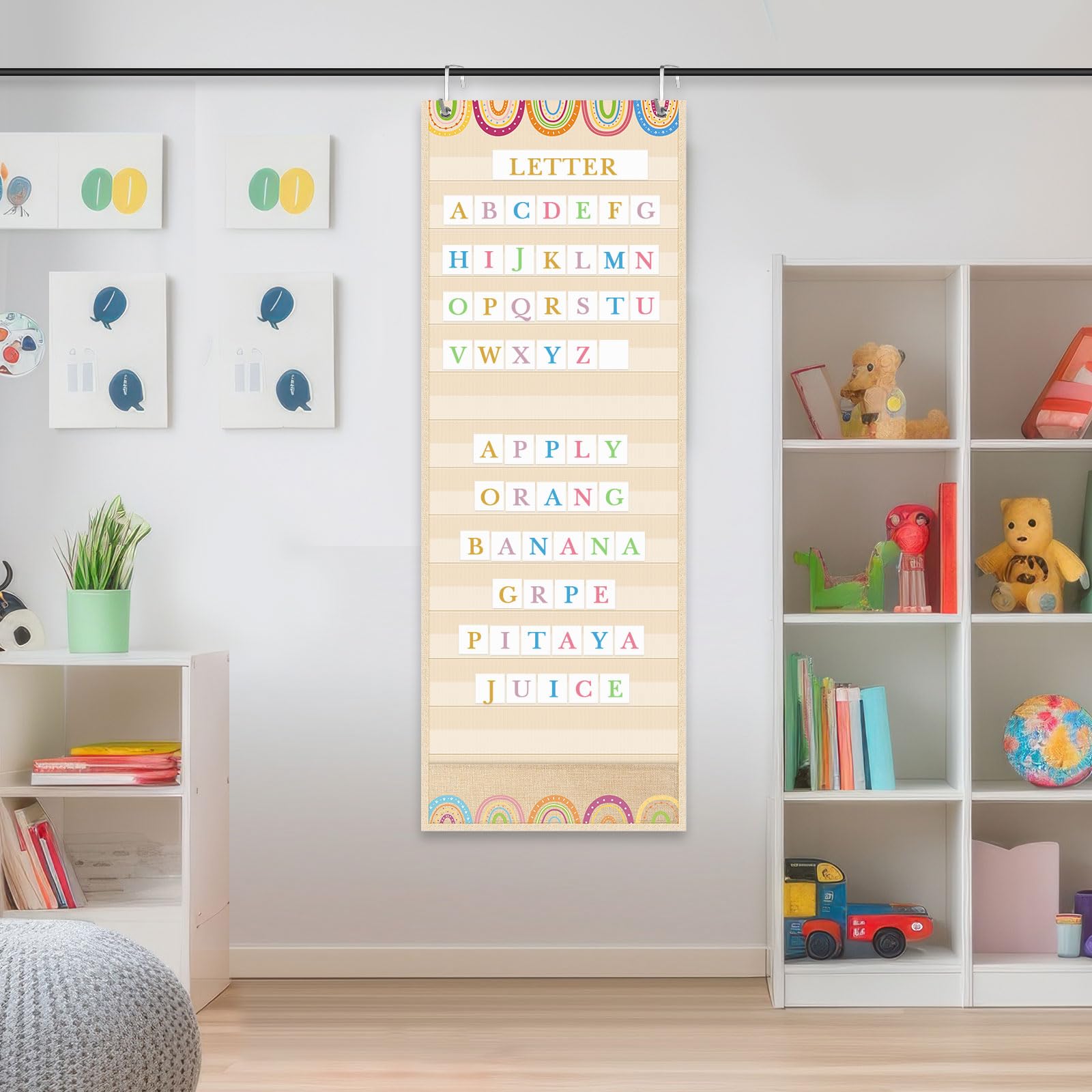 Snapklik.com : Blosssound Boho Classroom Pocket Chart Organizer Rainbow ...