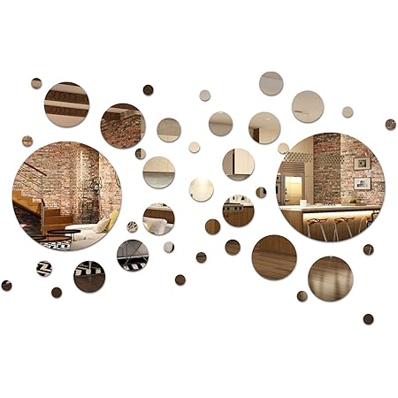 Amazon.com: SelfTek 30 Pcs Circle Mirror Wall Decor Stickers, Acrylic ...