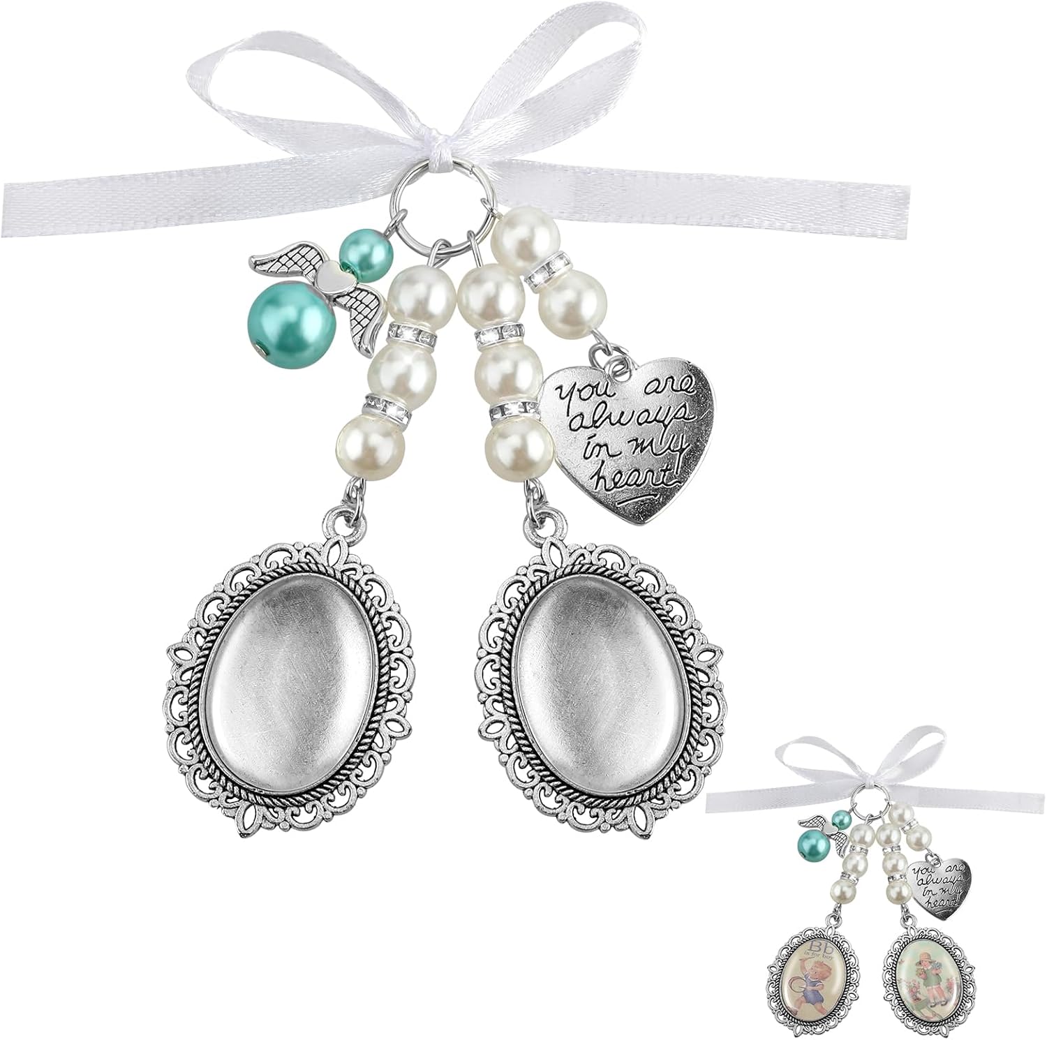 Amazon.com: Wedding Photo Charms Bride Angel Charm Memorial Photo Charm ...