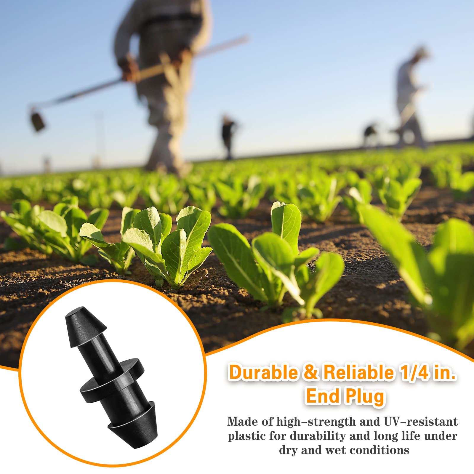 Snapklik.com : Drip Irrigation End Plug: 120 Pack Barbed End Cap Irrigation Parts Fit For 1/4 ...