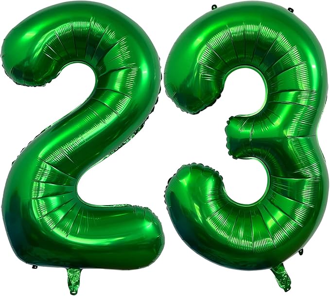 Amazon.com: Number 23 Dark Green Balloons 40 Inch Giant Green 23 32 ...