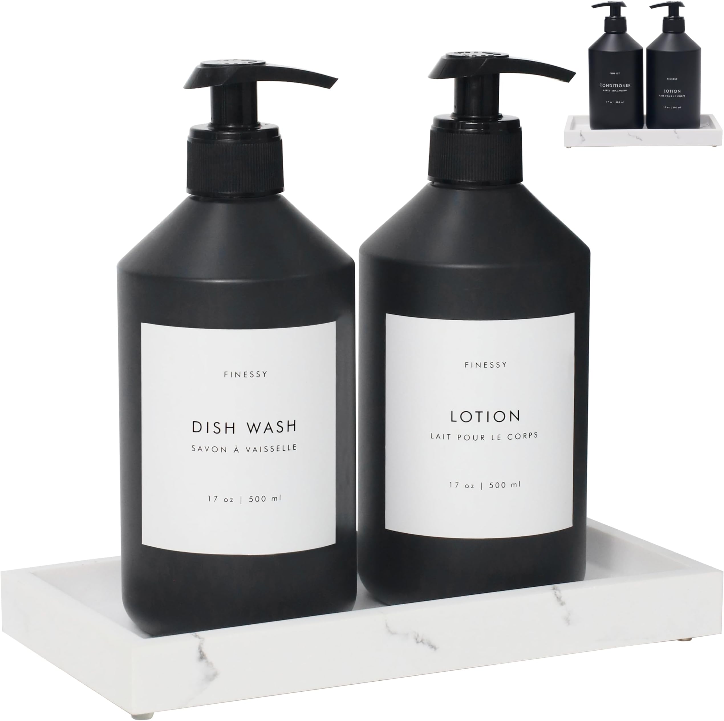 Amazon.com: Ronasip Set of 5 Kitchen Soap Dispenser Set 16 Oz Glass ...