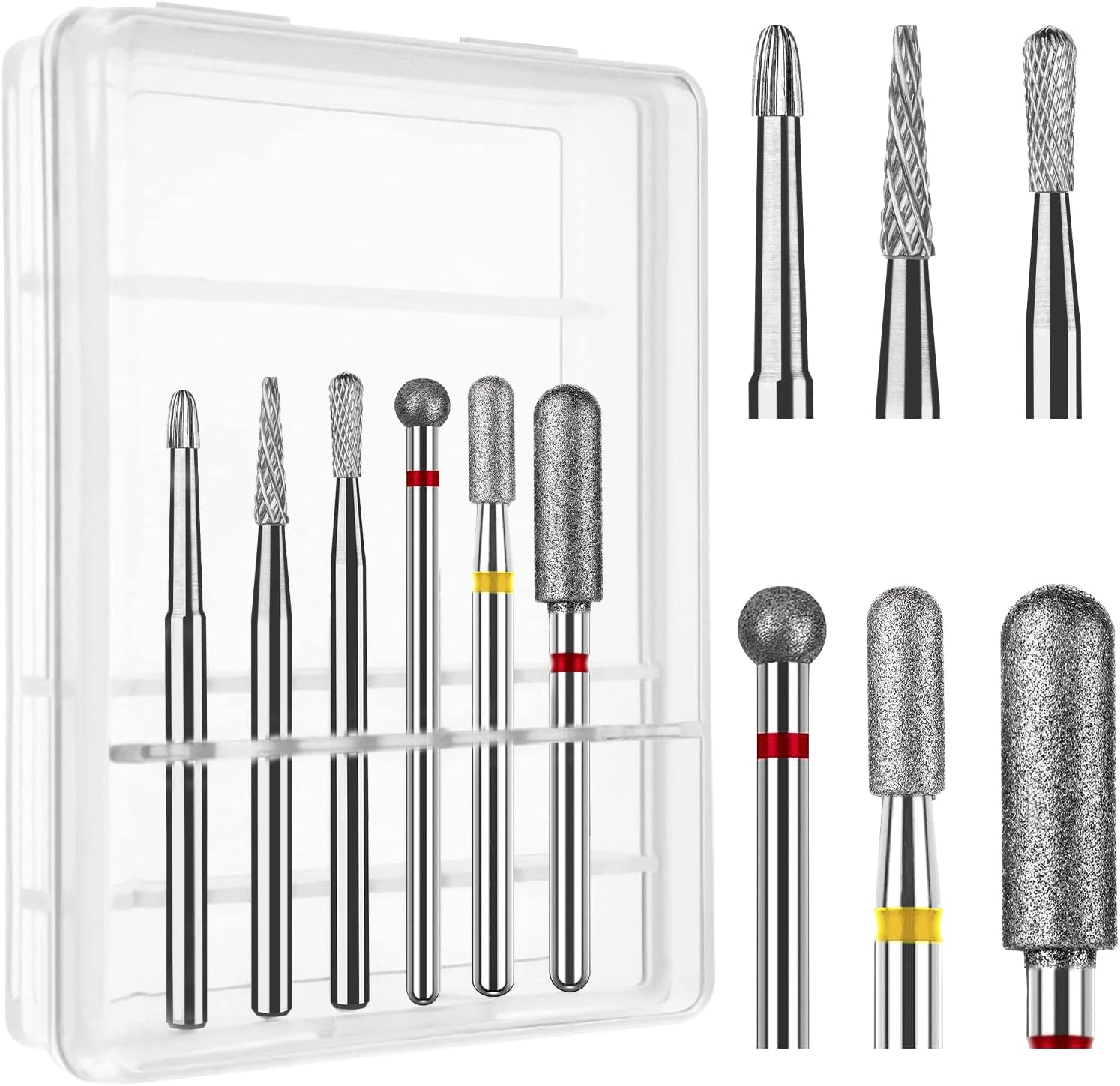 Amazon.com: BQAN 6Pcs Nail Drill Bits for Cuticle Clean 3/32'', Safety ...