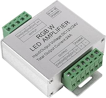 DC12 to 24V 24A RGBW Signal Amplifier, LED Amplifiers 4 Channel Output ...
