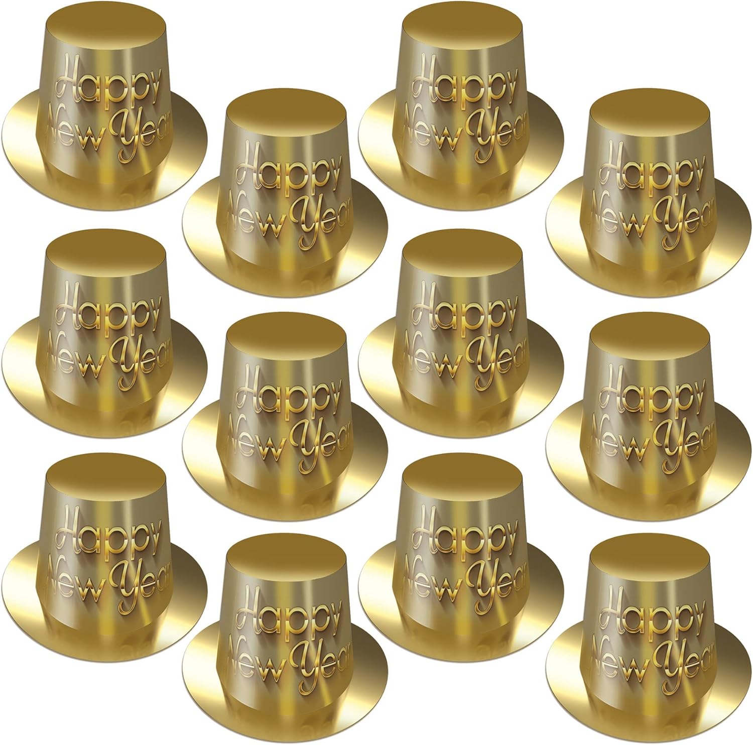 Beistle 12 Piece Golden Happy New Year's Eve Party Hats For NYE ...