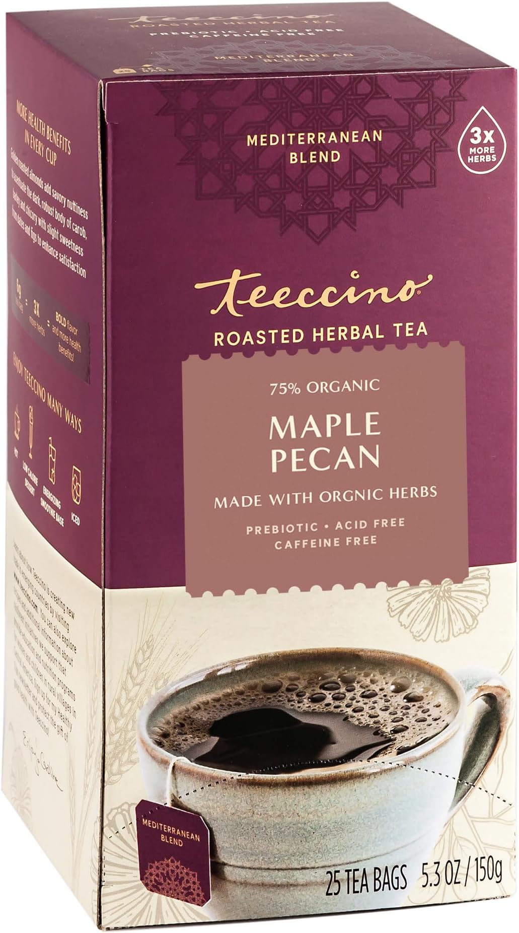 Amazon.com : Teeccino Maple Pecan Herbal Tea - Rich & Roasted Herbal ...