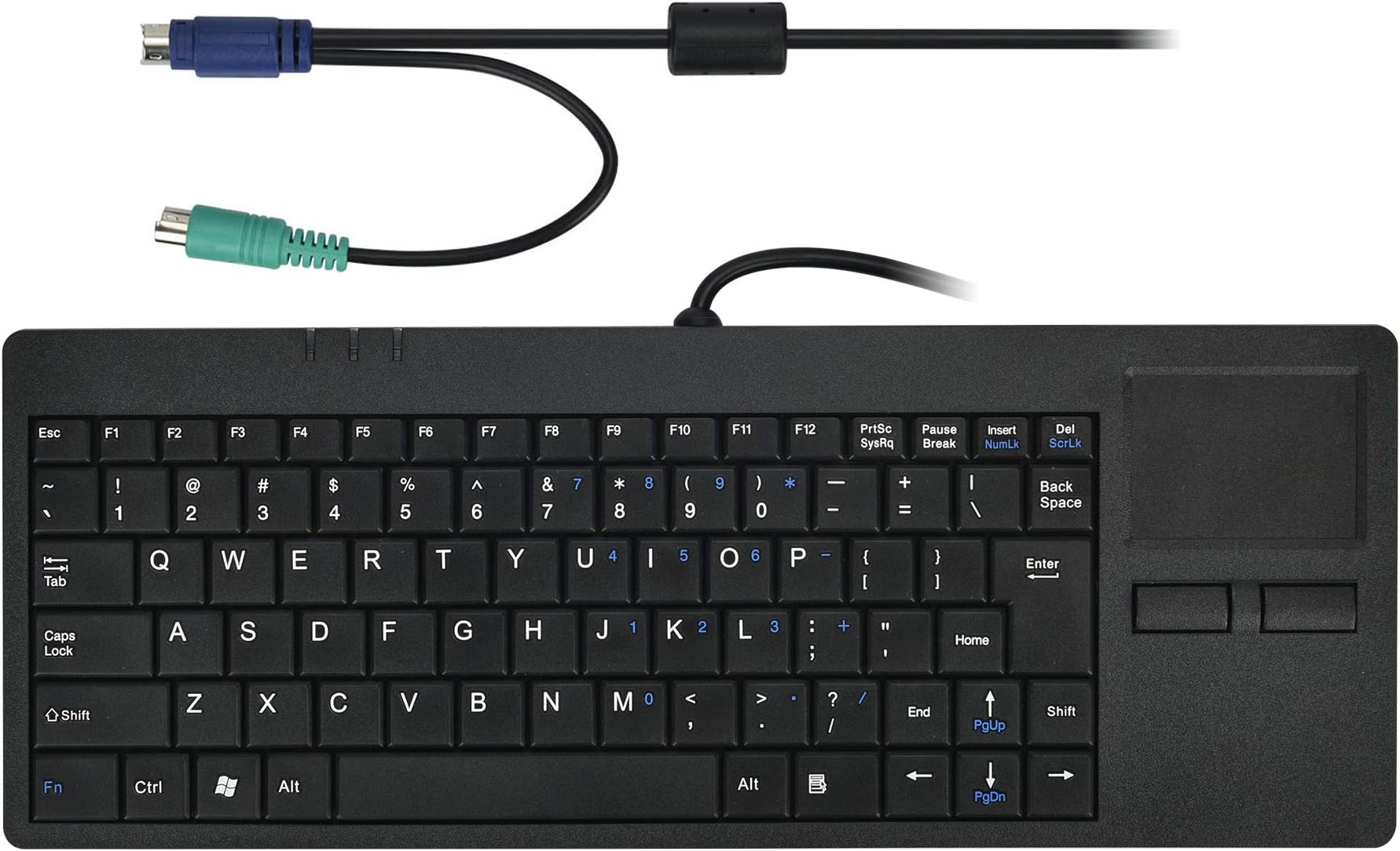 Amazon.com: MCSaite Wired PS2 Silm Keyboard with Touchpad - Portable ...