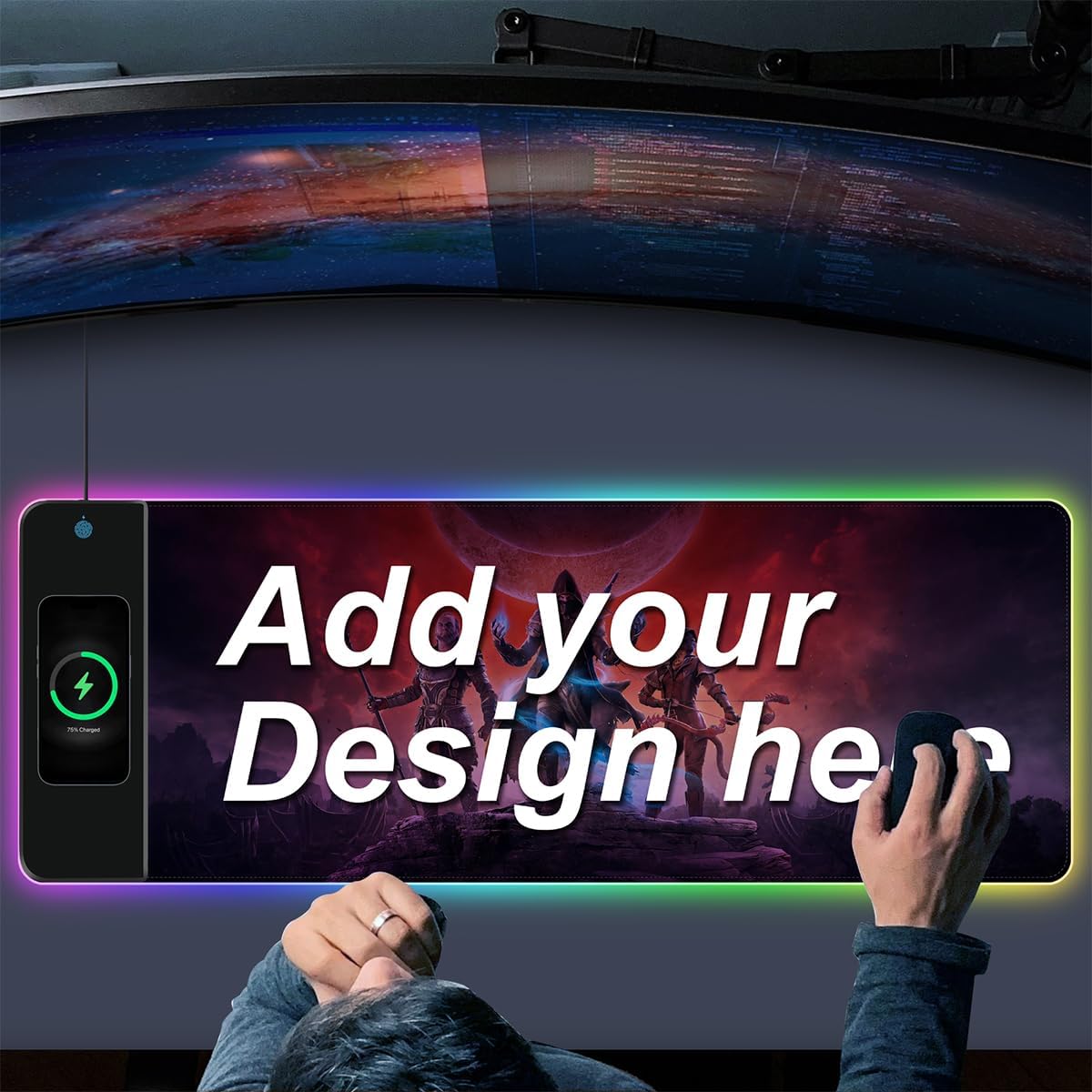 Amazon.com: Custom RGB Mouse Pad Personalized LED Gaming Mouse Pad,15W ...