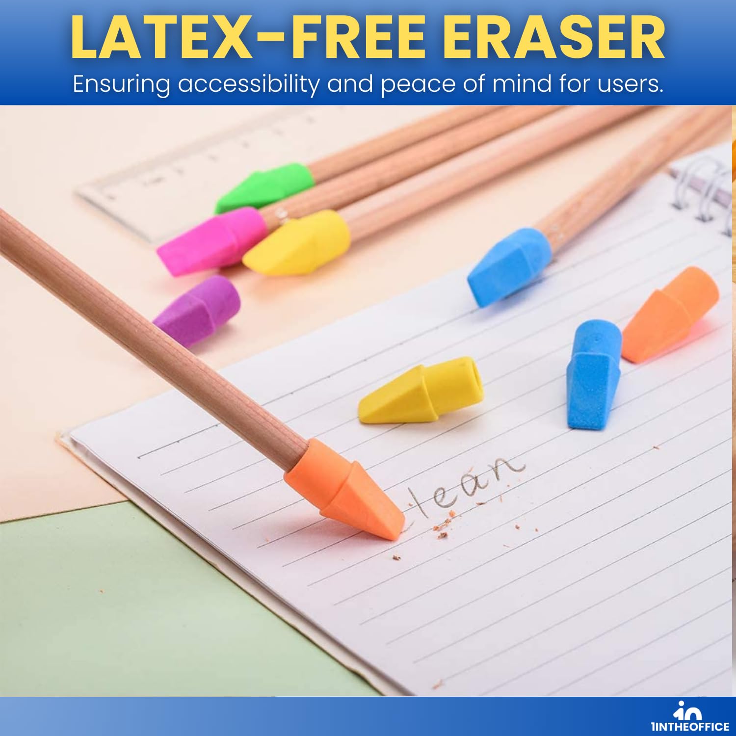 Snapklik.com : 1InTheOffice Pencil Cap Erasers, Assorted Colors ...