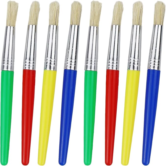 8 Pieces Kids Paint Brushes, Colorful Paint Brushes Childrens Painting ...