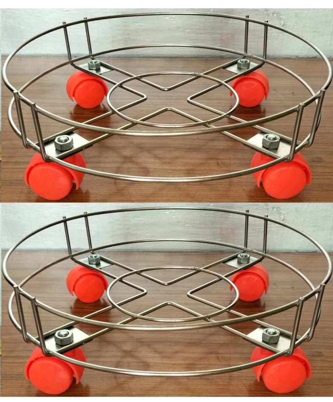 4one Store Stainless Steel Gas Cylinder Trolley Stend with Wheels for ...