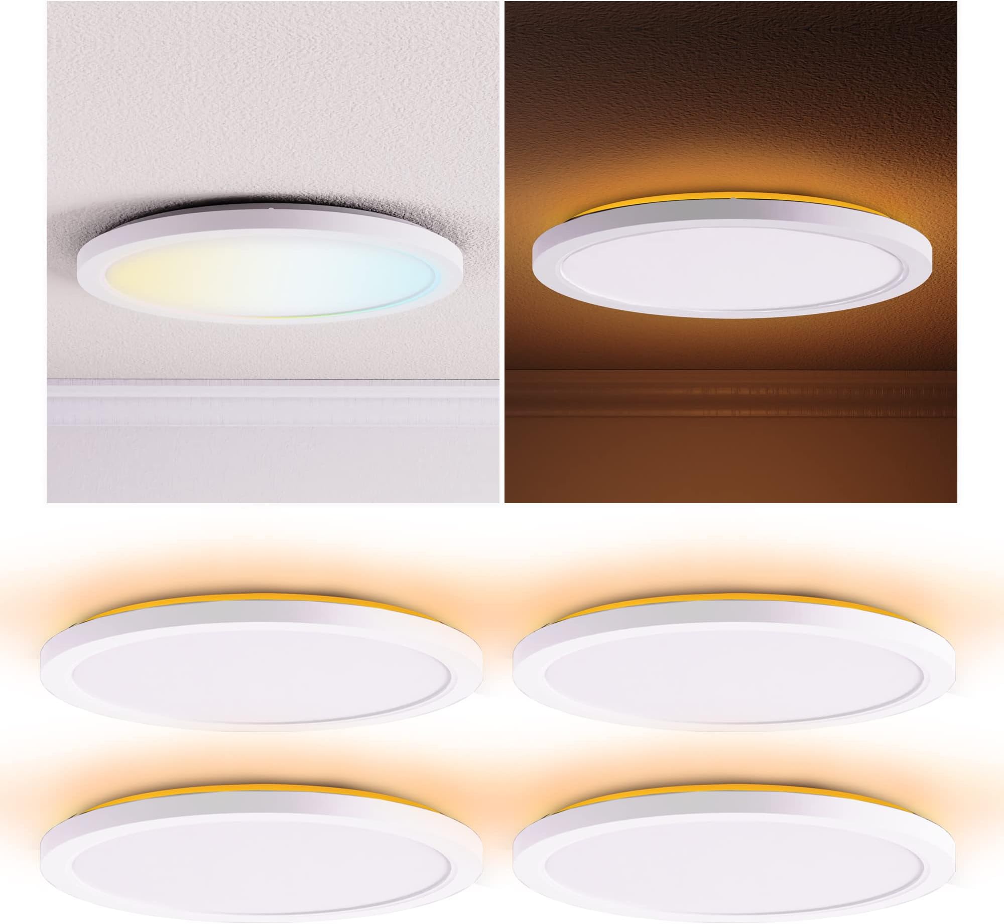 Sunco LED Flush Mount Ceiling Light Fixture Selectable 3000K/4000K ...