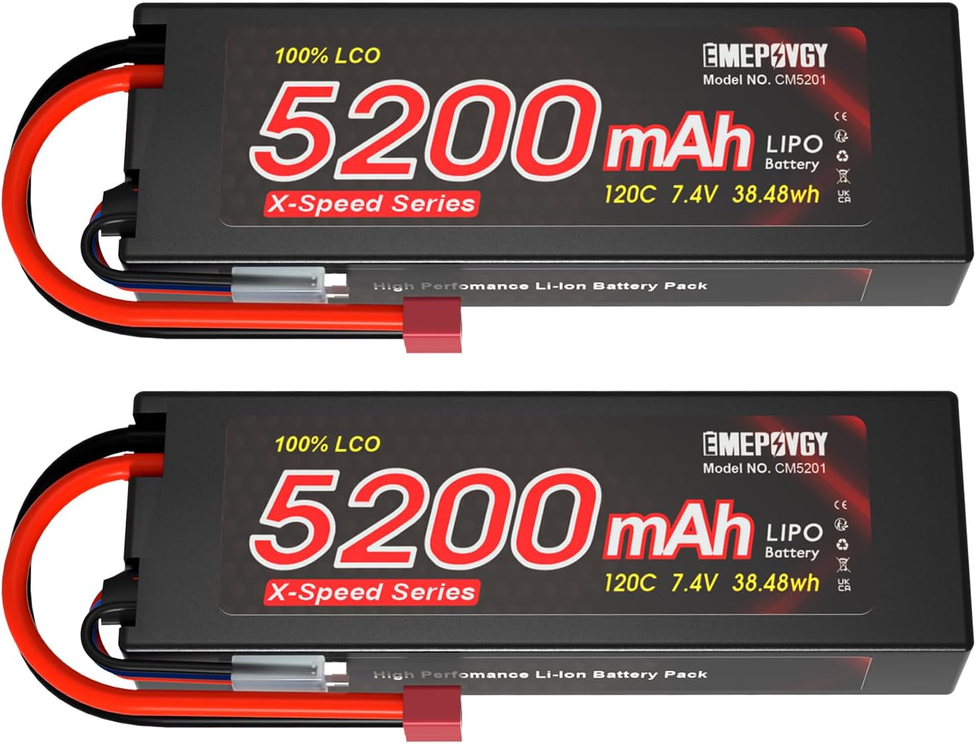 Amazon.com: Zeee 2S Lipo Battery 6800mAh 7.6V 130C Hard Case LCG RC ...