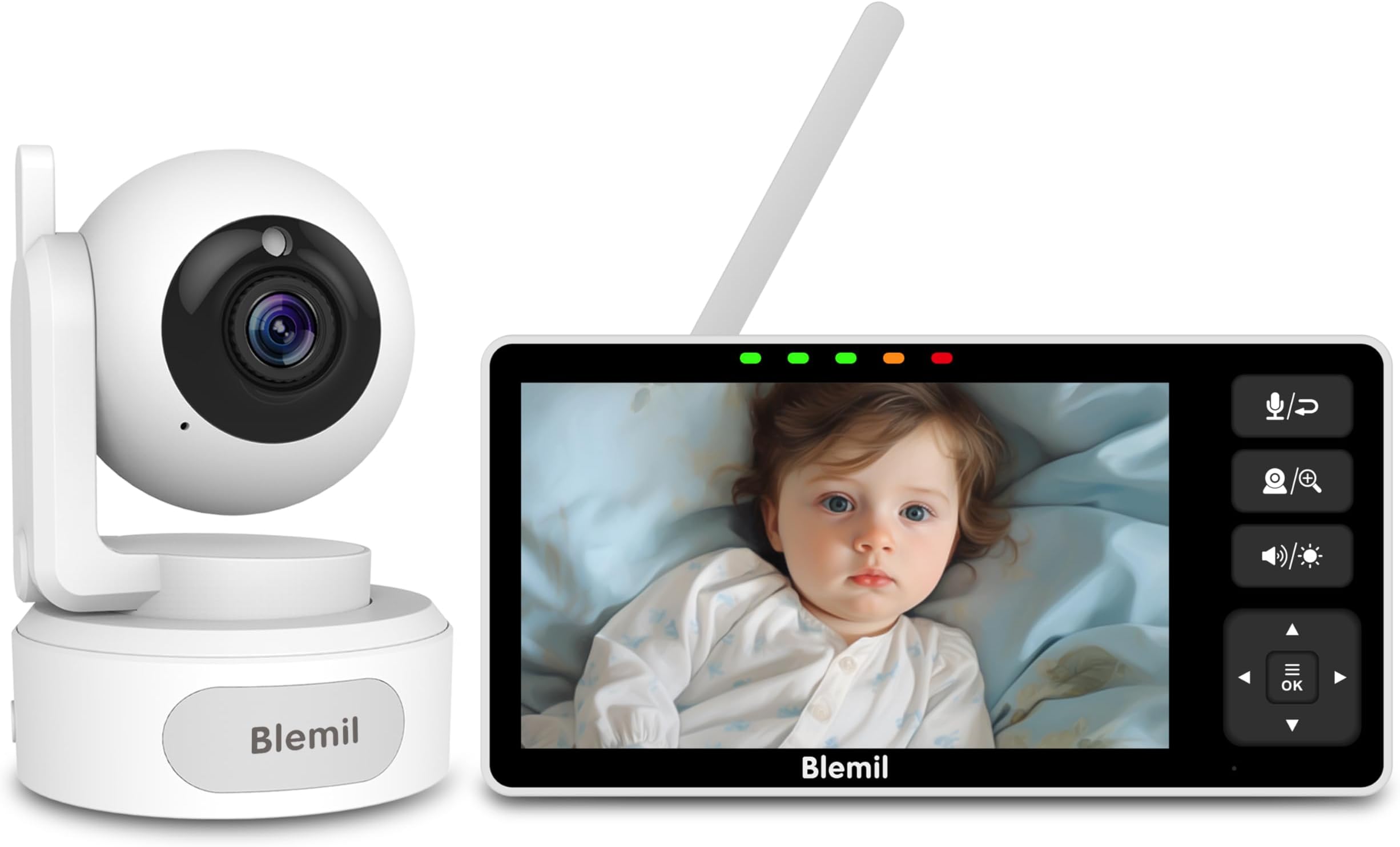 Amazon.com: Blemil Baby Monitor, 5.5" HD Split-Screen with 4000mAh ...