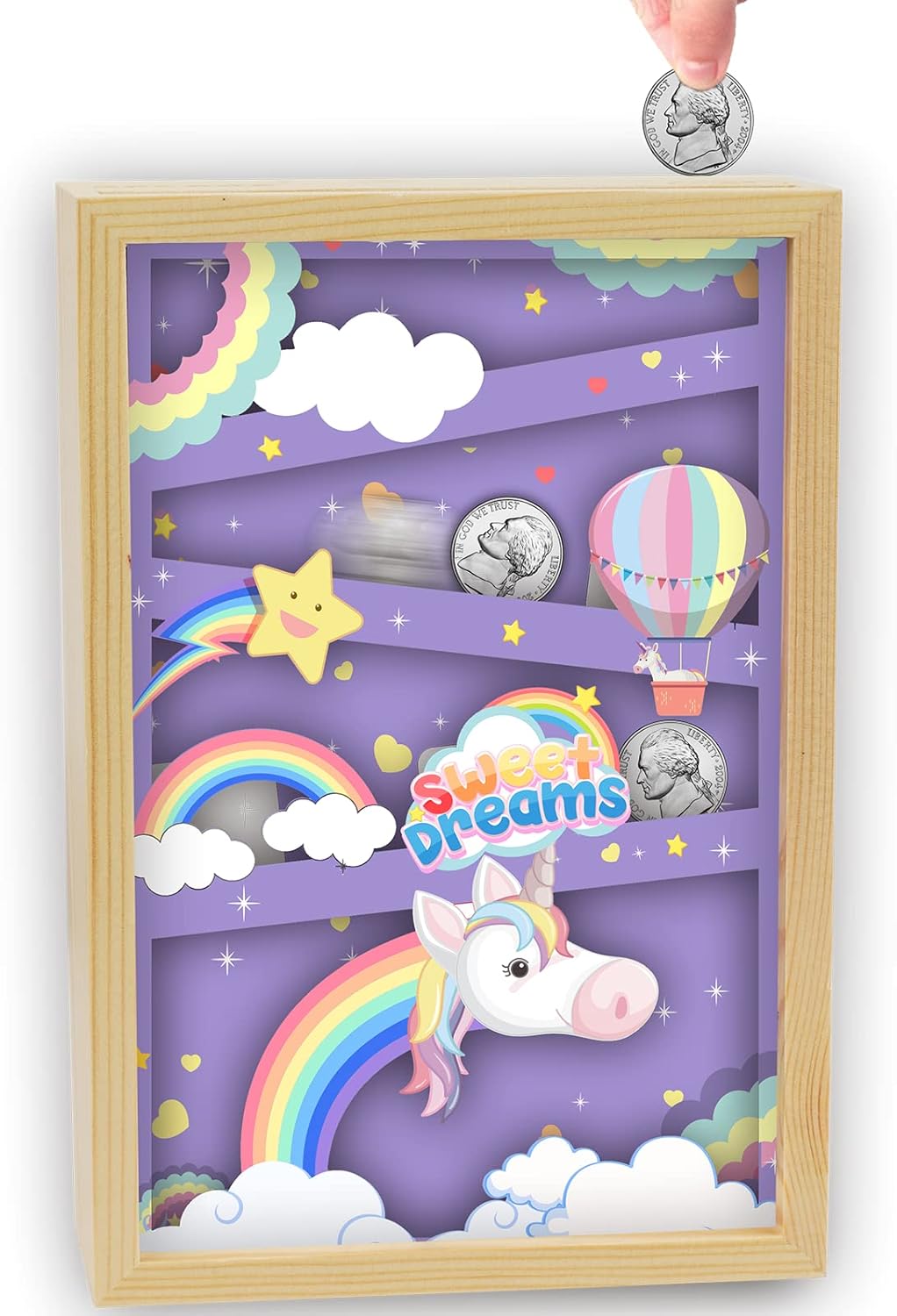 Amazon.com : SPEARX Automatic Sort Piggy Girls- Clear Coin Piggy Bank ...