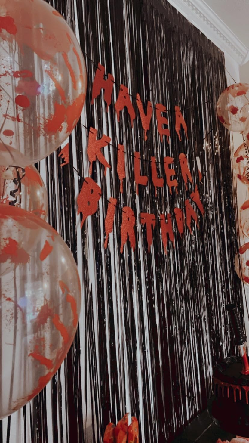 Amazon.com: Have a Killer Birthday Party Banner, Halloween Horror ...