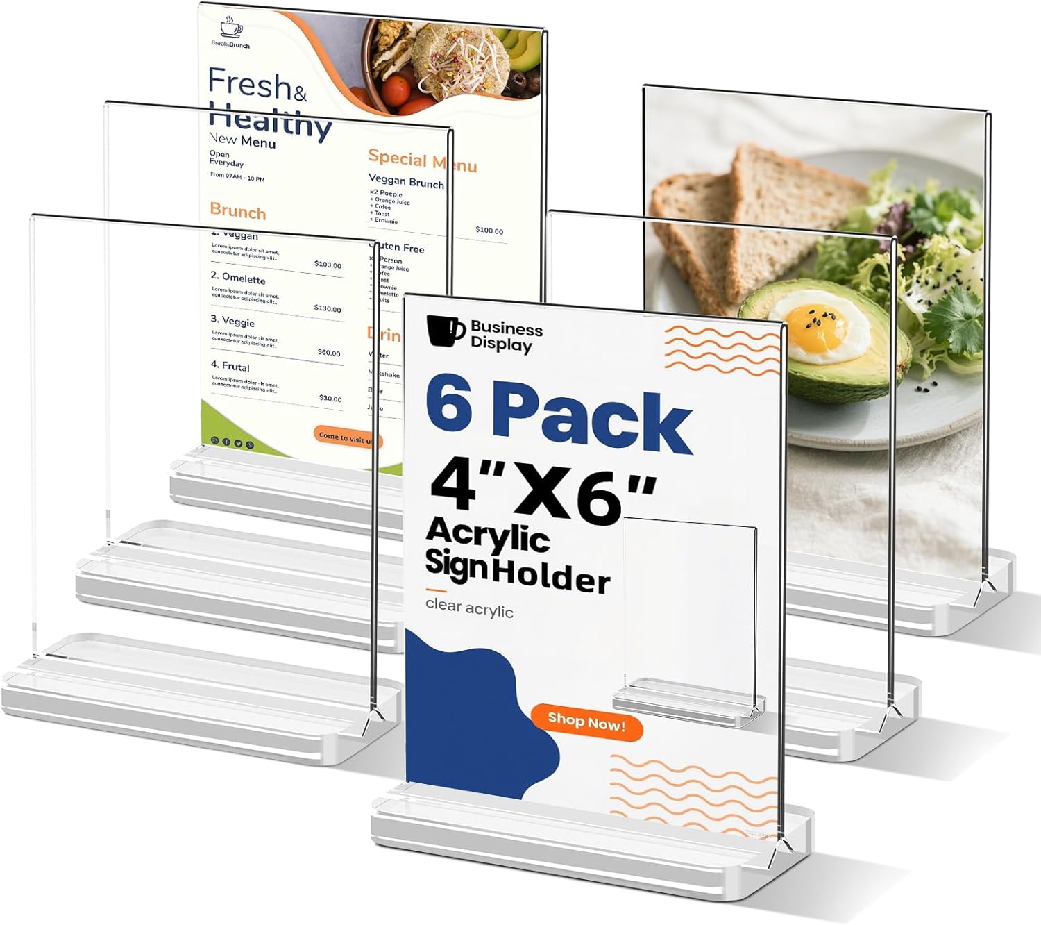 Amazon.com: PPH-Sisy Acrylic Sign Holder 4 x 6 Double Side Clear ...