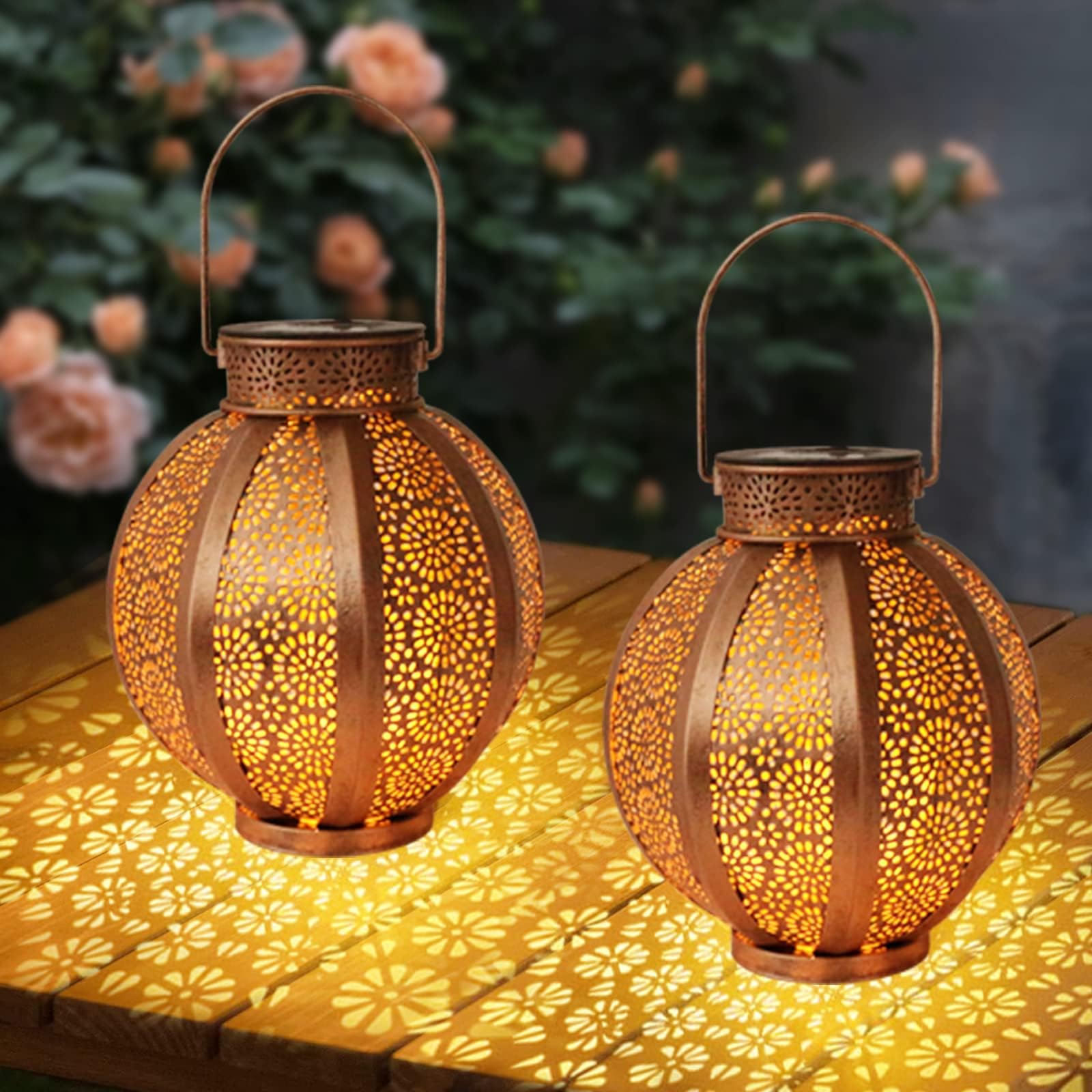 ZCGEL Solar Lanterns for Garden, Solar Lanterns Outdoor Waterproof ...