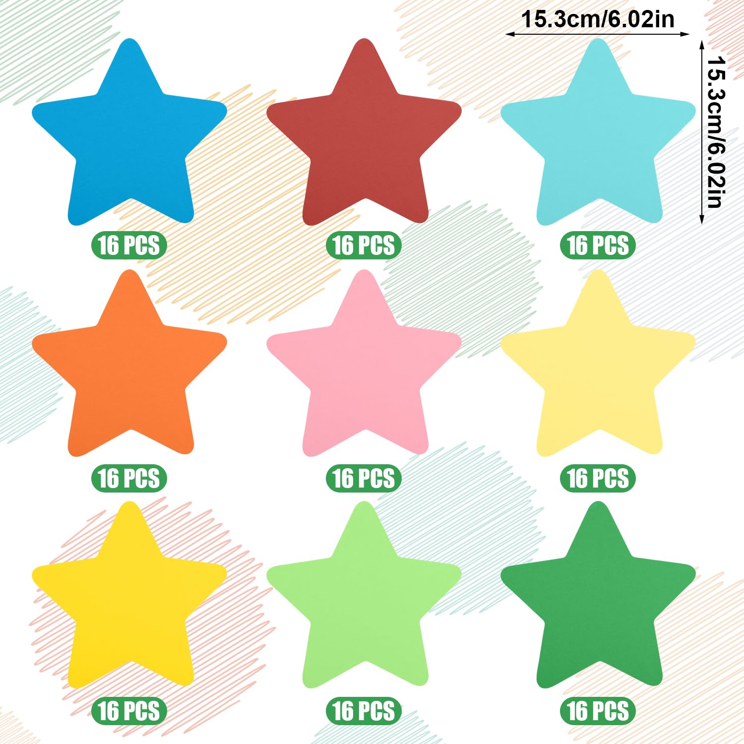 144pcs Star Cutouts Paper, 6.02 Inch Bulletin Board Decorations Star ...
