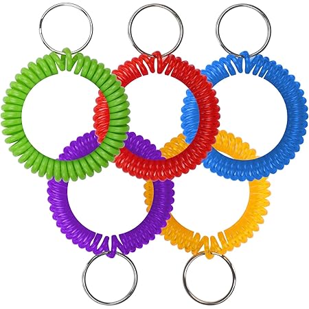 Amazon.com: BIHRTC 6 Pcs Wrist Coil Wrist Keychain Mix Color Plastic ...