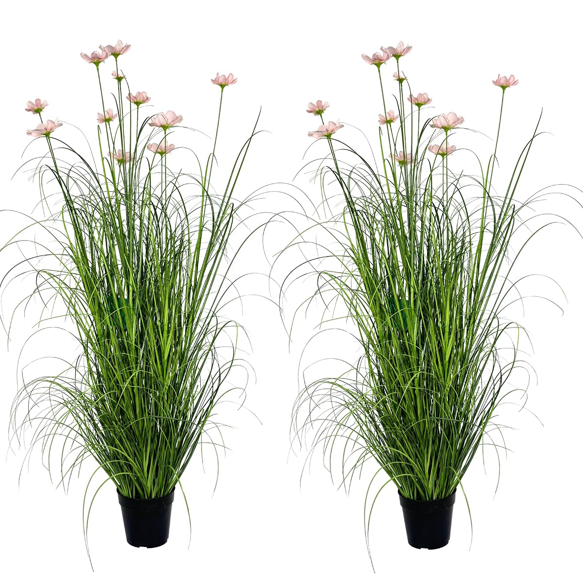 Amazon.com: Alonfale 47 Inch Artificial Tall Grass with Pink Cosmos ...