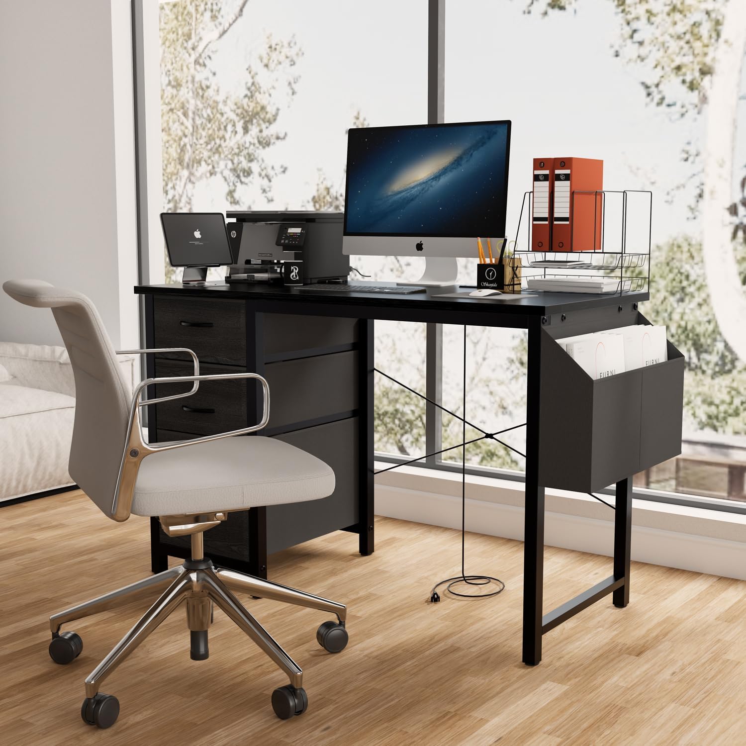 Amazon.com: YHUBHSIS 47" Desk with Integrated Power Outlets, Reversible ...