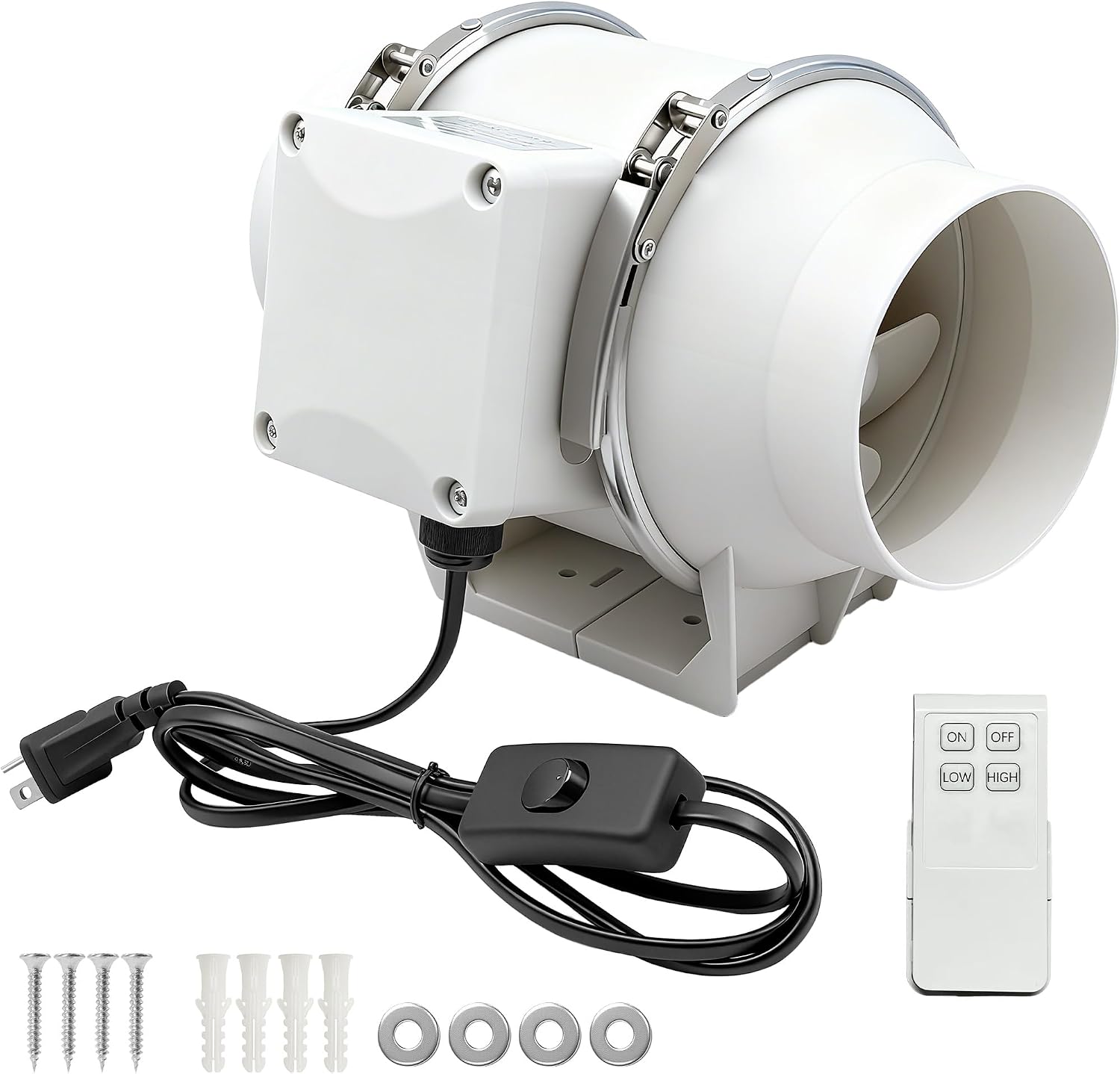 Amazon.com: dreamdragon 6 Inch Inline Duct Fan 70W 390 CFM Duct Booster ...