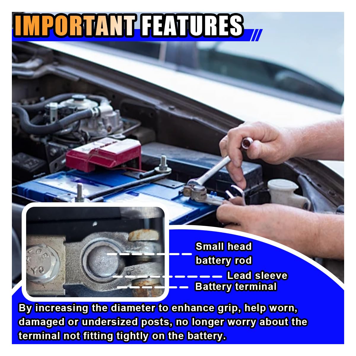 Snapklik.com : 2 Pair Battery Post Shims, Pure Lead Anode Cathode ...