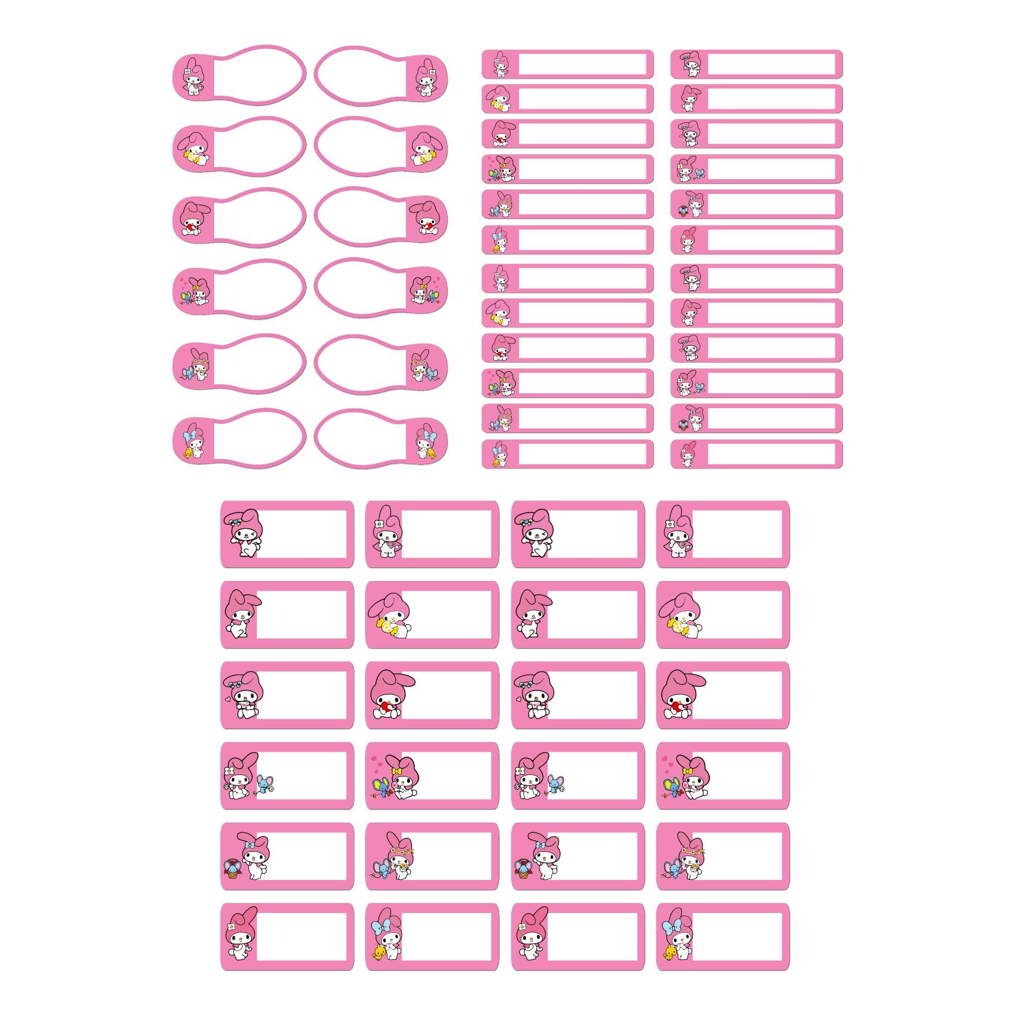 ISEE 360 60 PCs Write On My Melody Name Label Stickers for Kids in 3 ...