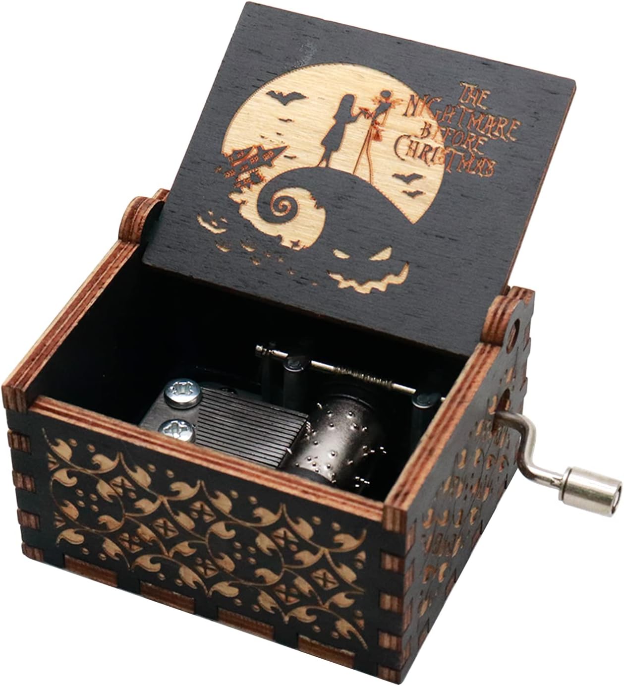 Amazon.com: RYSHAA Mermaid Music Box Toy Wood Hand Crank Engraved ...