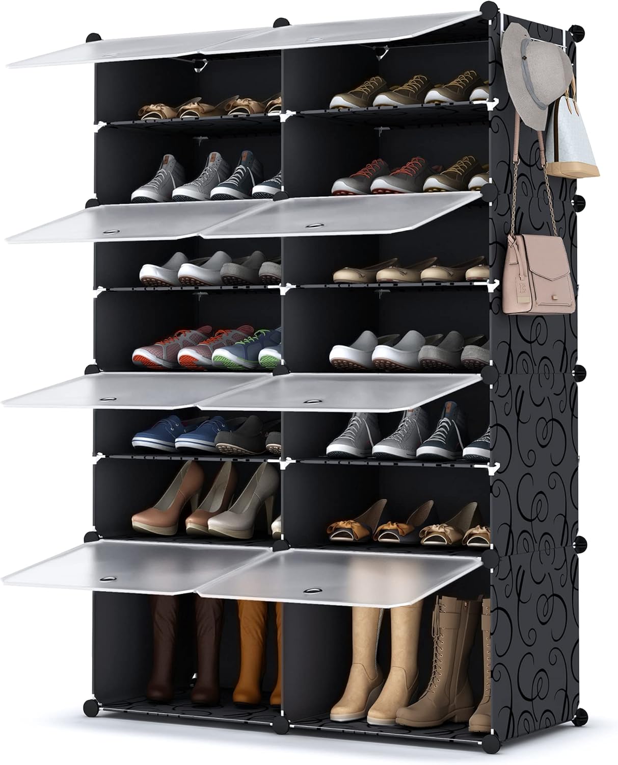 HOMIDEC Meuble Chaussure, 7 Niveaux Rangement Chaussure 28 Paires ...